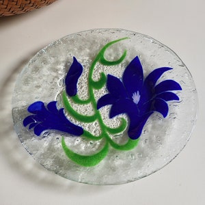 Art Glass Plate Signed/fused Glass Plate - Etsy