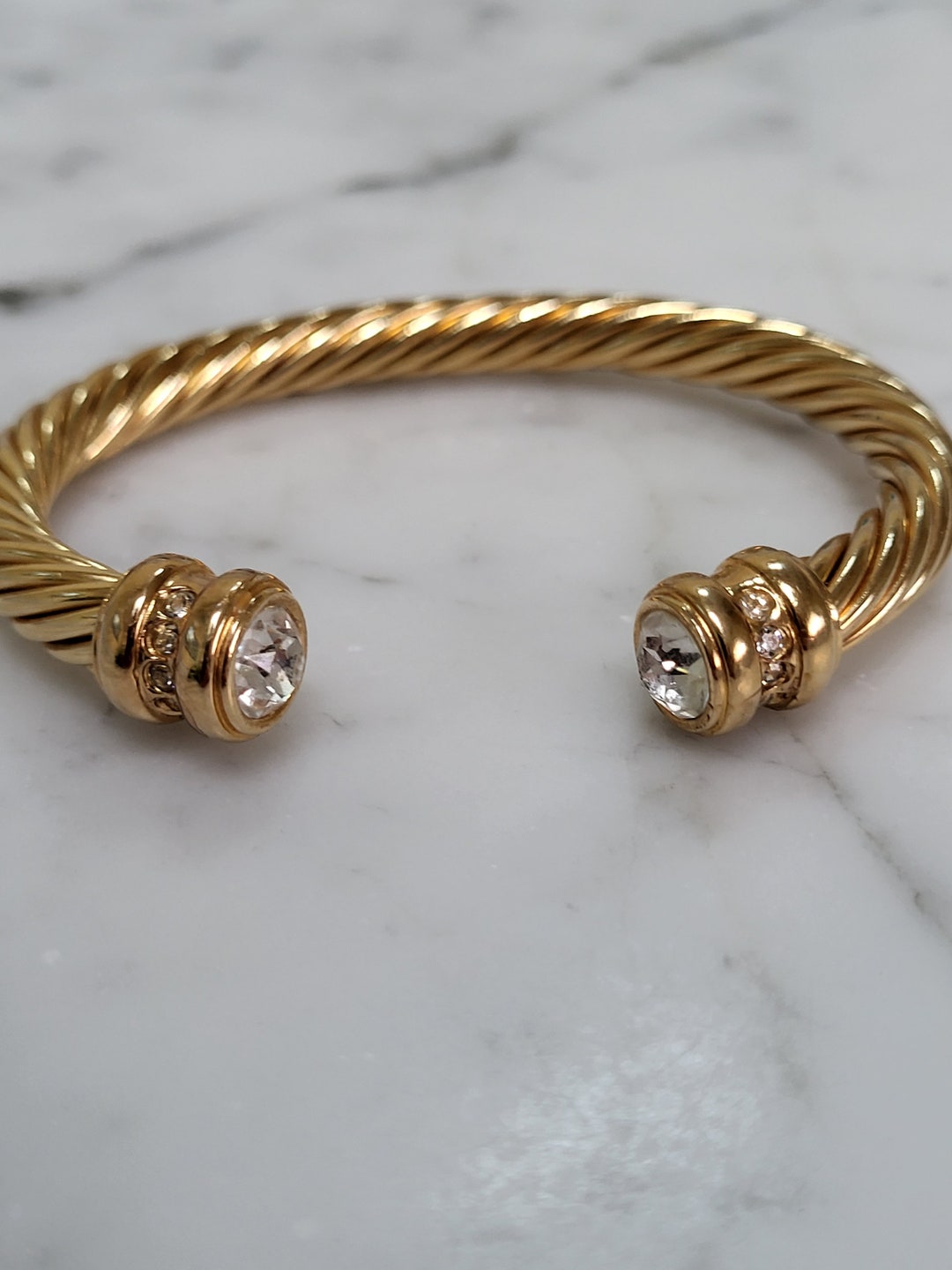 80s Rope Bangle Bracelet With Rhinestones - Etsy