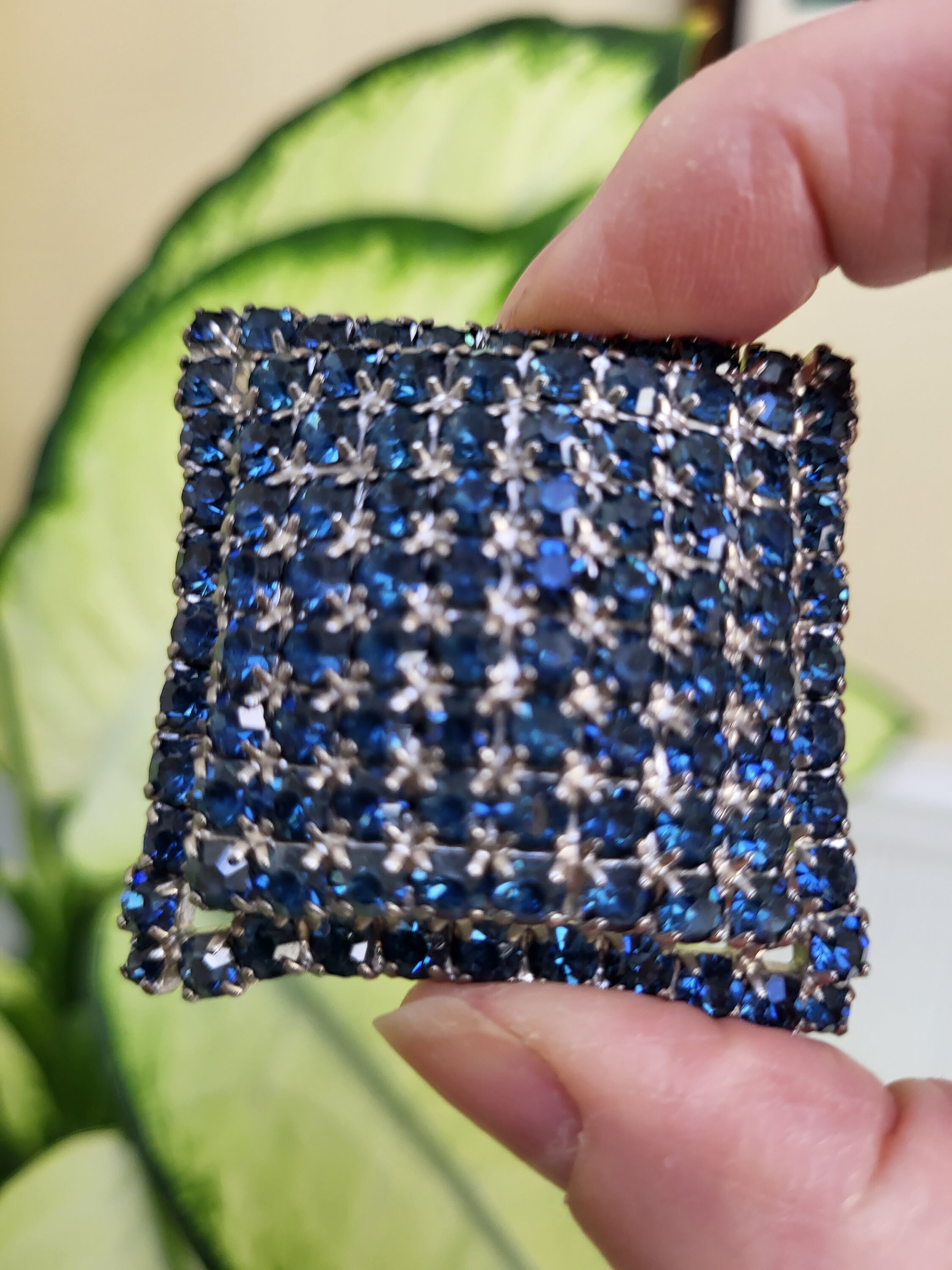 Vintage Large Square Deco Brooch - Etsy