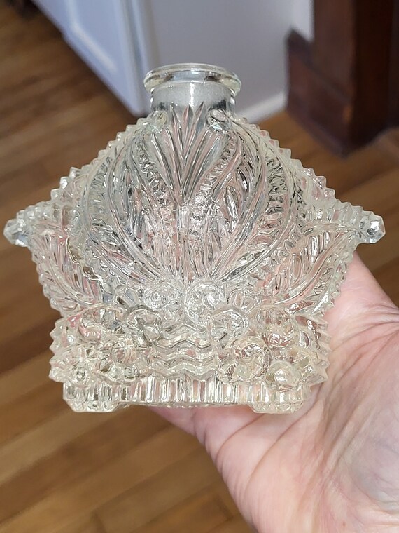 Art Deco Large Pressed Glass Lily Flower Perfume Bott… - Gem