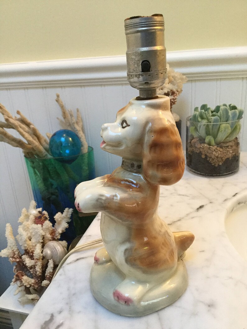 Vintage Puppy Dog Lamp - Etsy