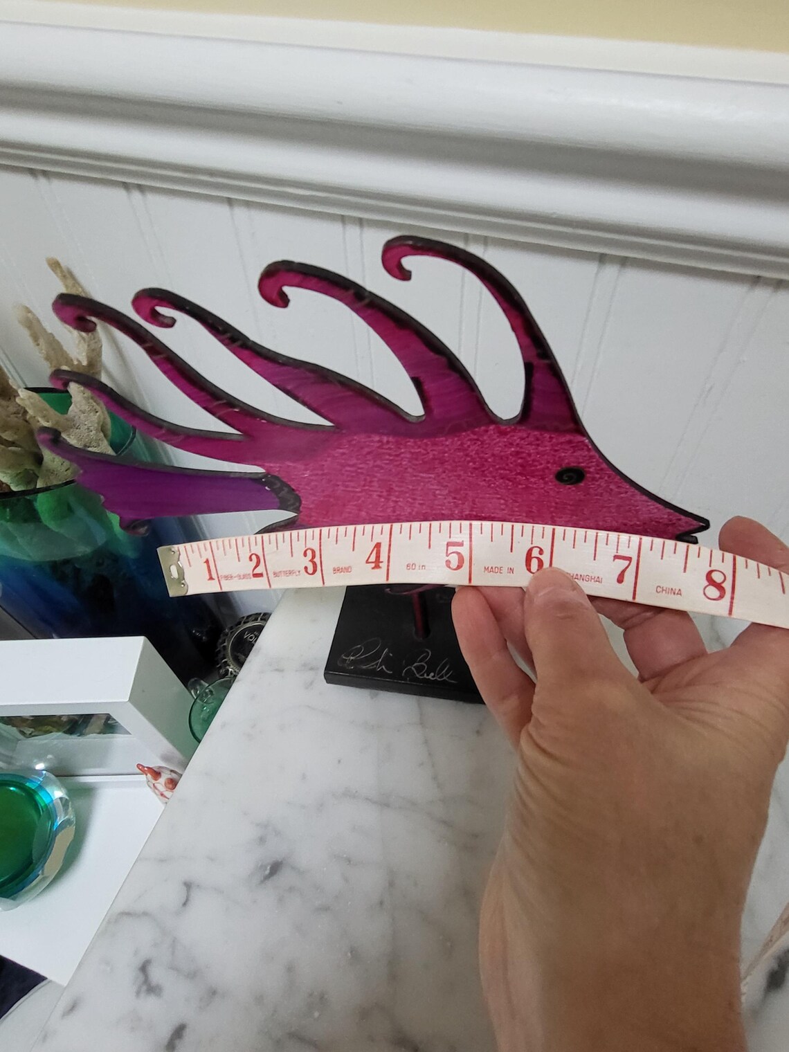 Art Sculpture Signed Claudine Buell Metal Fish Ocean Beach House Decor ...
