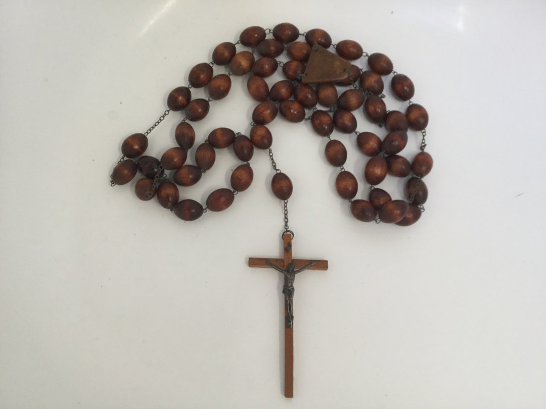 Large Wooden Mid Century Rosary Beads Wall Hanging - Etsy