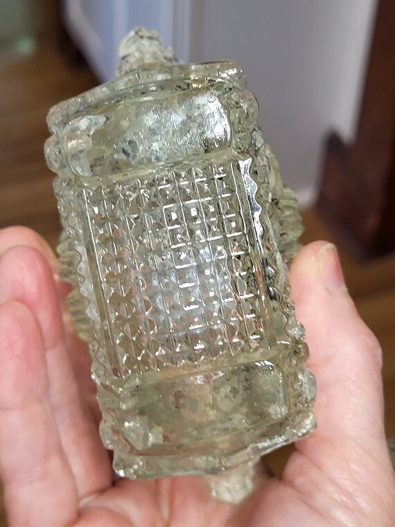 Art Deco Large Pressed Glass Lily Flower Perfume Bott… - Gem