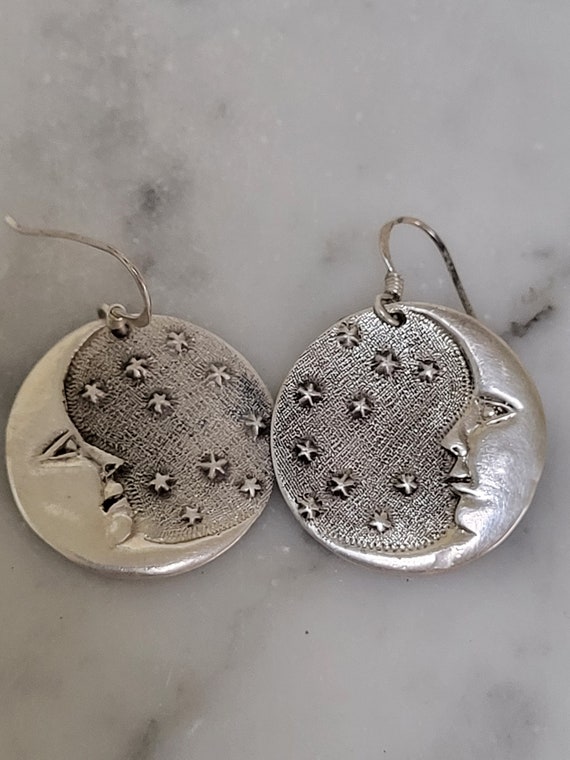 Sterling Silver Moon and Stars Earrings - Gem