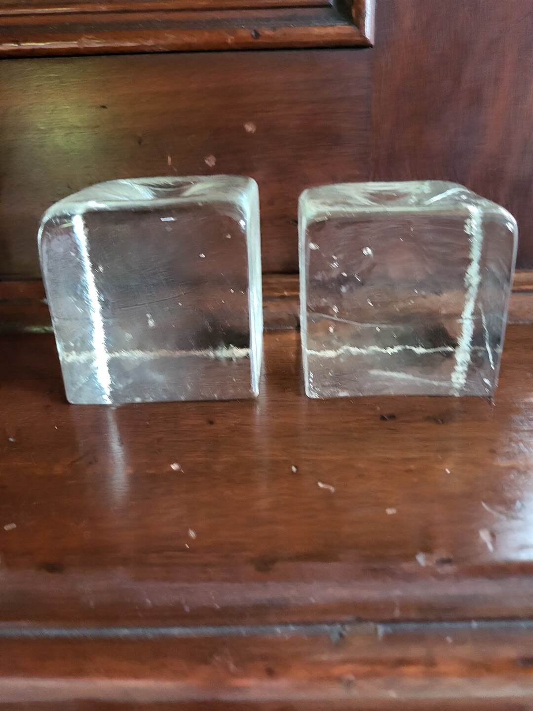 Vintage Pair of Littala Ice Block Paperweight Art - Etsy
