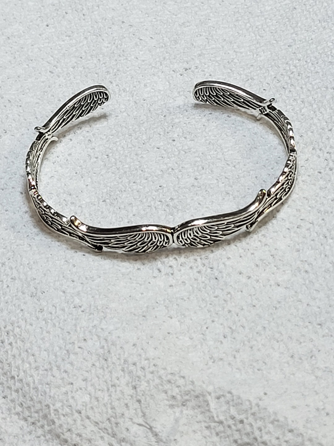 Sterling Silver Angel Wings Cuff Bracelet - Etsy