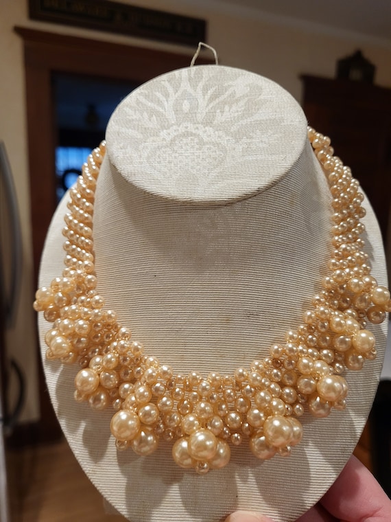 Vintage Ruffle Bubble Pearl Choker/Vintage 1950s Ruff… - Gem