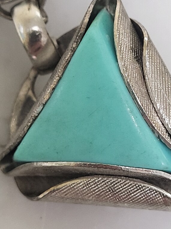 1950s Triangle Retro Turquoise blue and Silverstone C… - Gem