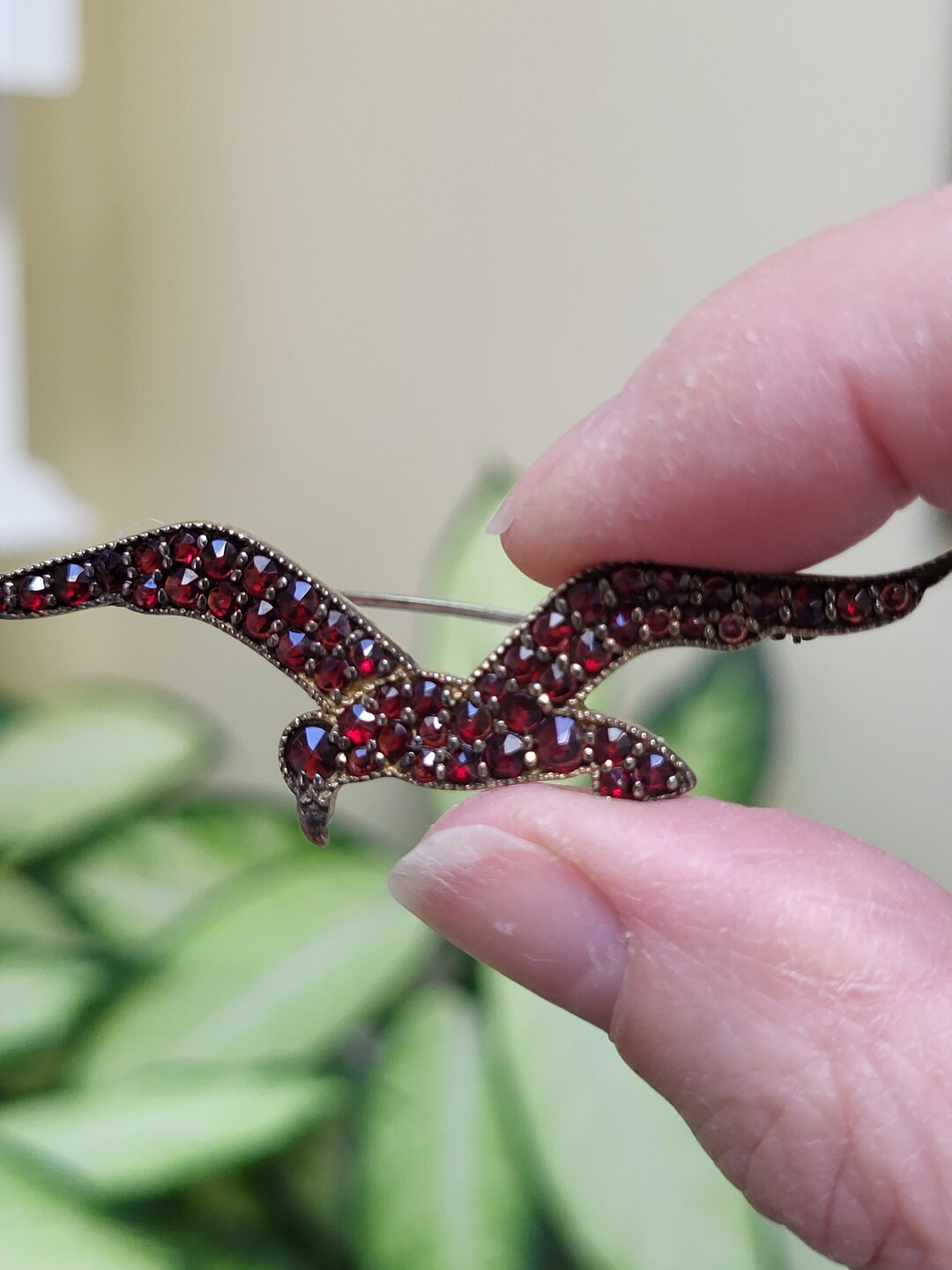 Bohemian Garnet 900 Silver Bird in Flight Brooch Reserved for Anna - Etsy