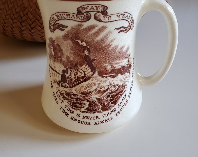 Vintage Mal Pottery Mug/poor Richard's Way to Wealth - Etsy