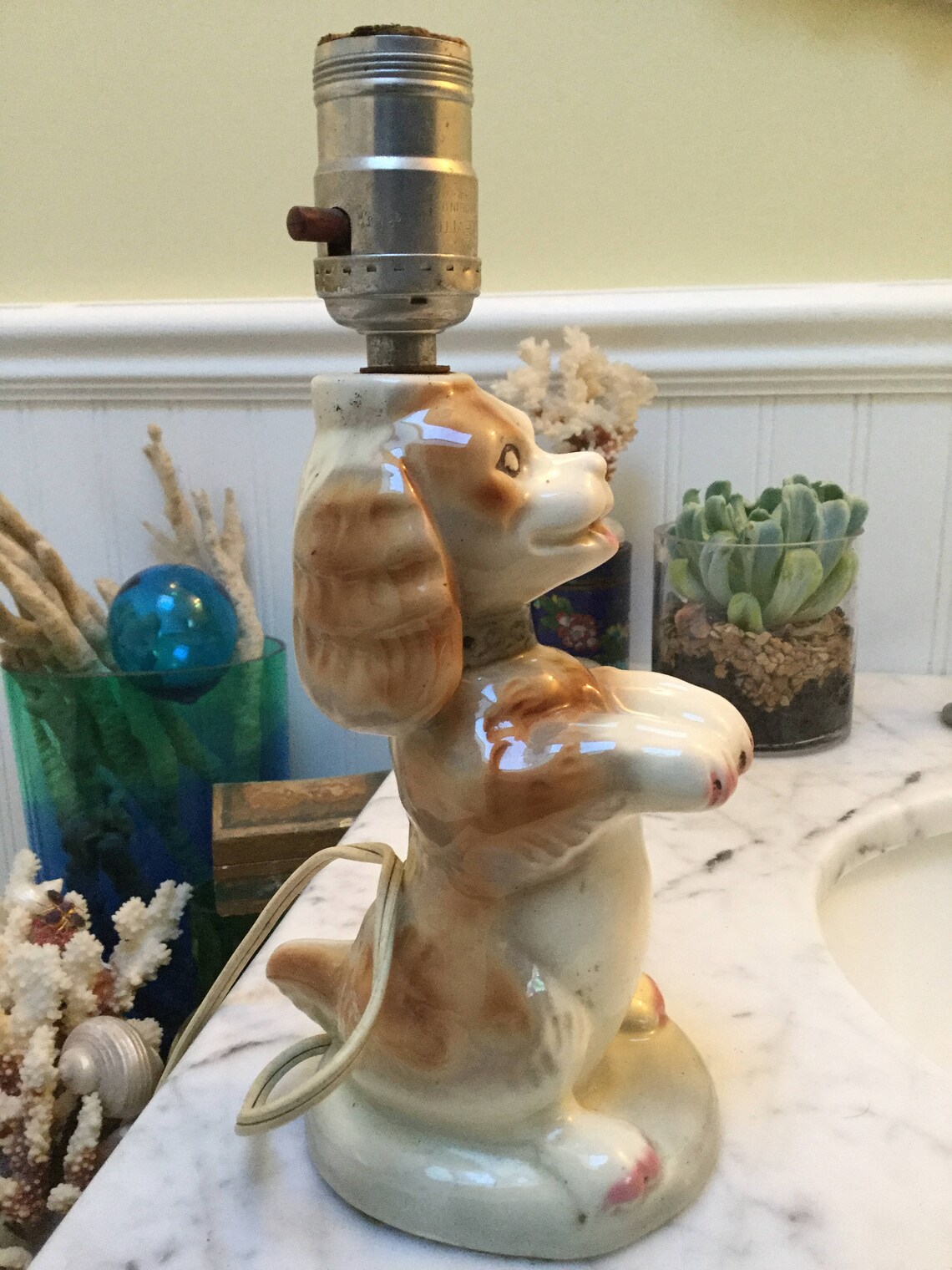 Vintage Puppy Dog Lamp - Etsy