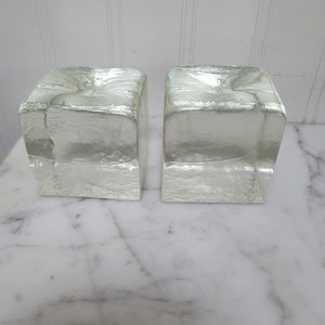 Vintage Pair of Littala Ice Block Paperweight Art - Etsy