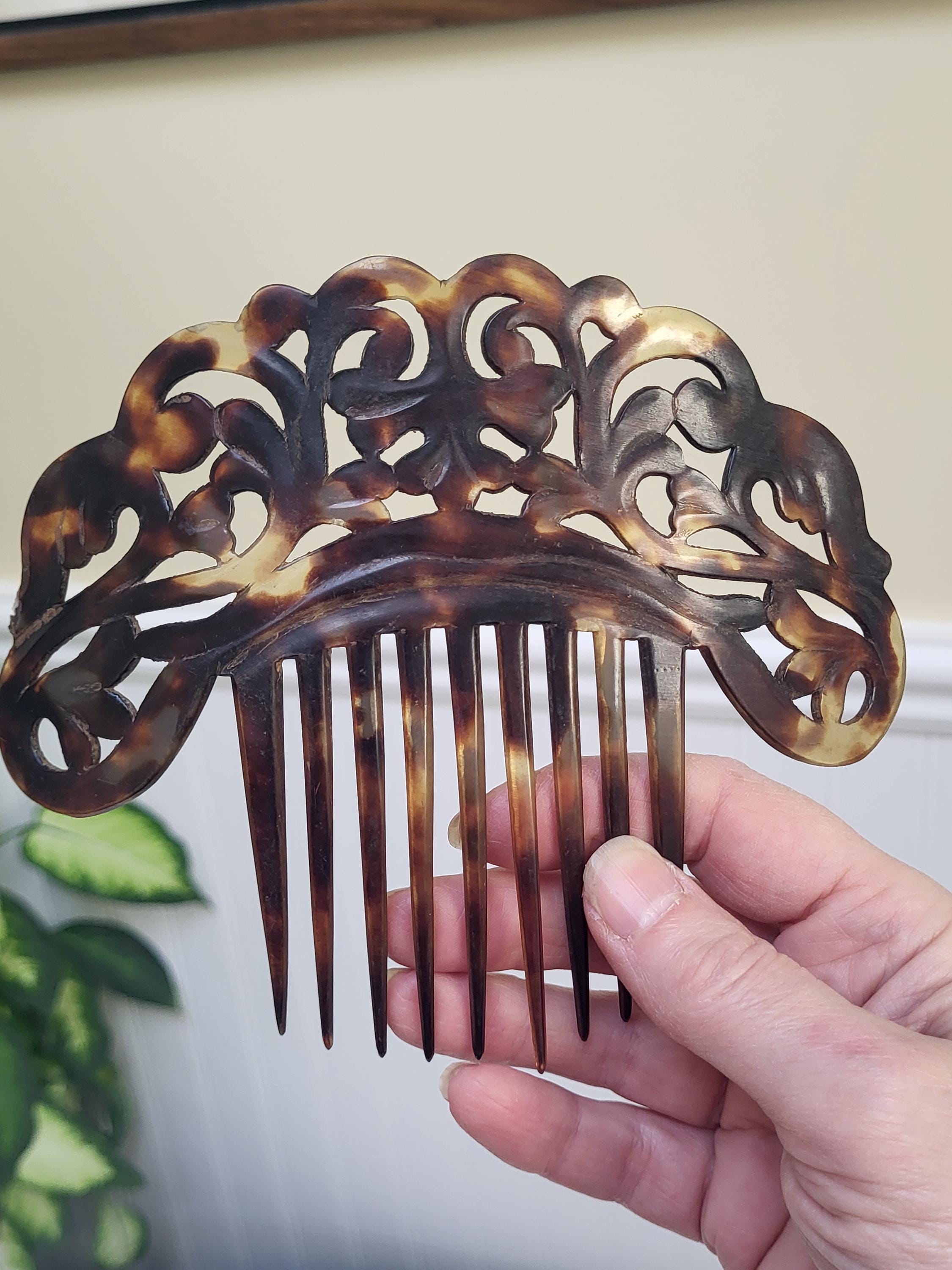 Victorian Tortoise Shell Celluloid Large Hair Comb - Etsy