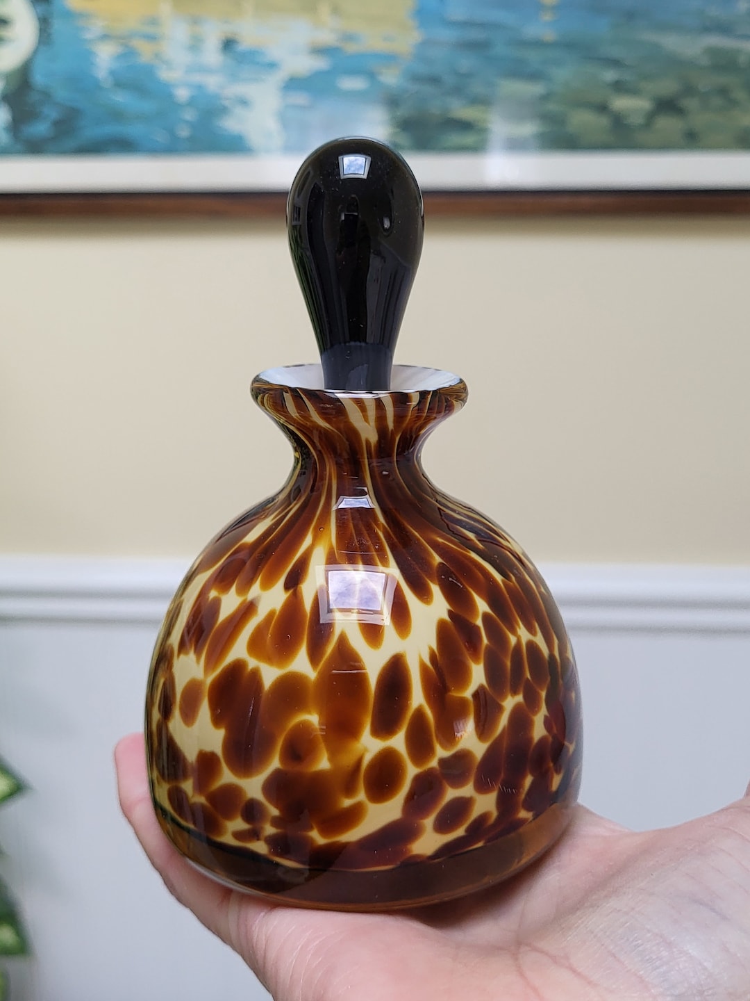 Art Glass Animal Print Perfume Bottle 1980s - Etsy