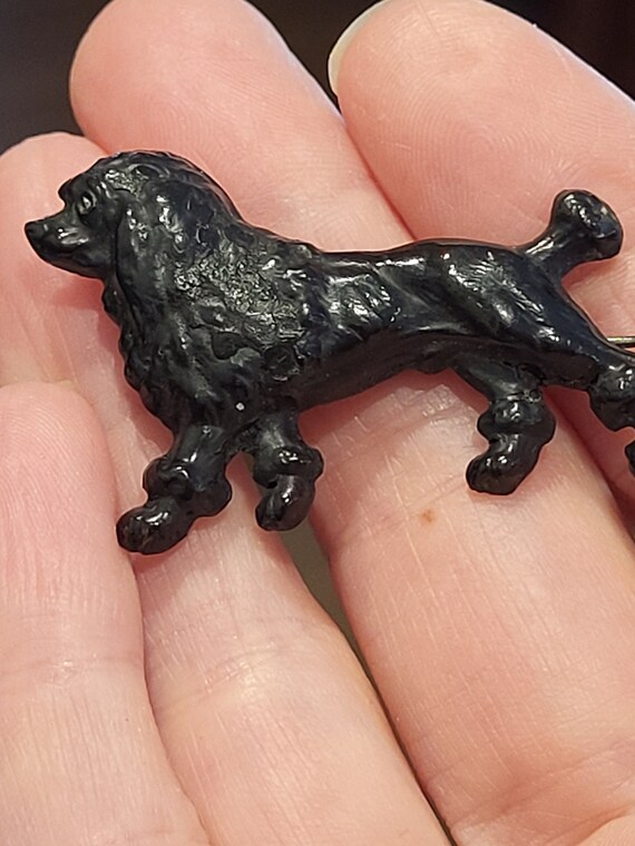 Victorian Poodle Brooch/Antique Black Poodle Pin C Cl… - Gem