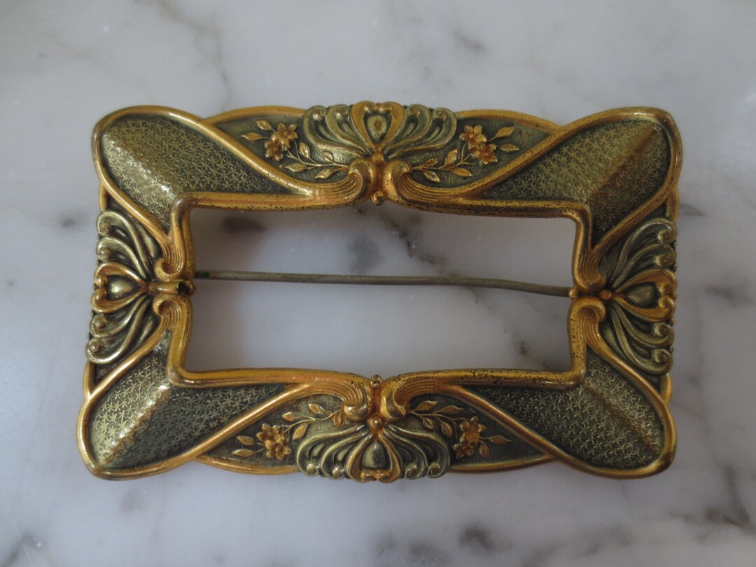 Art Deco Large Metal Brooch - Etsy