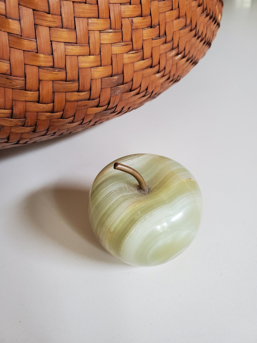 Alabaster Apple Paperweight - Etsy