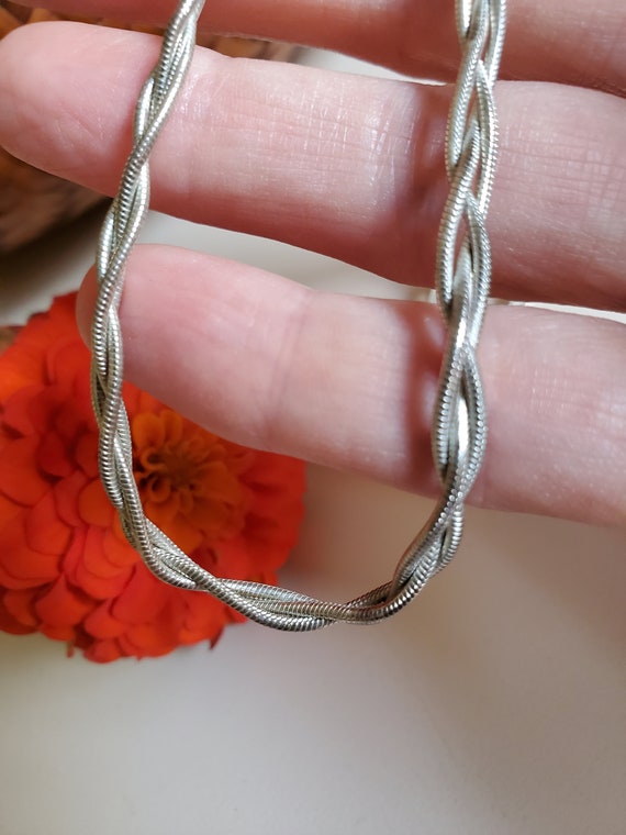 Sterling Silver Twisted Three Strands Necklace - Gem