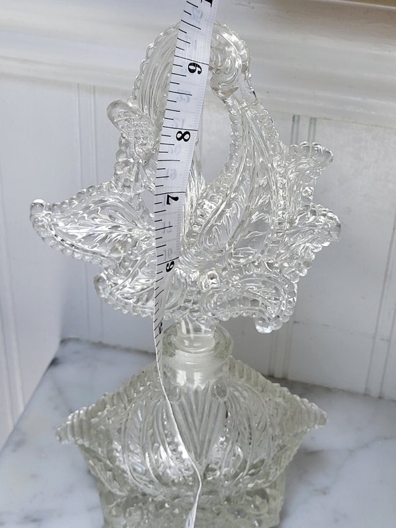Art Deco Large Pressed Glass Lily Flower Perfume Bott… - Gem