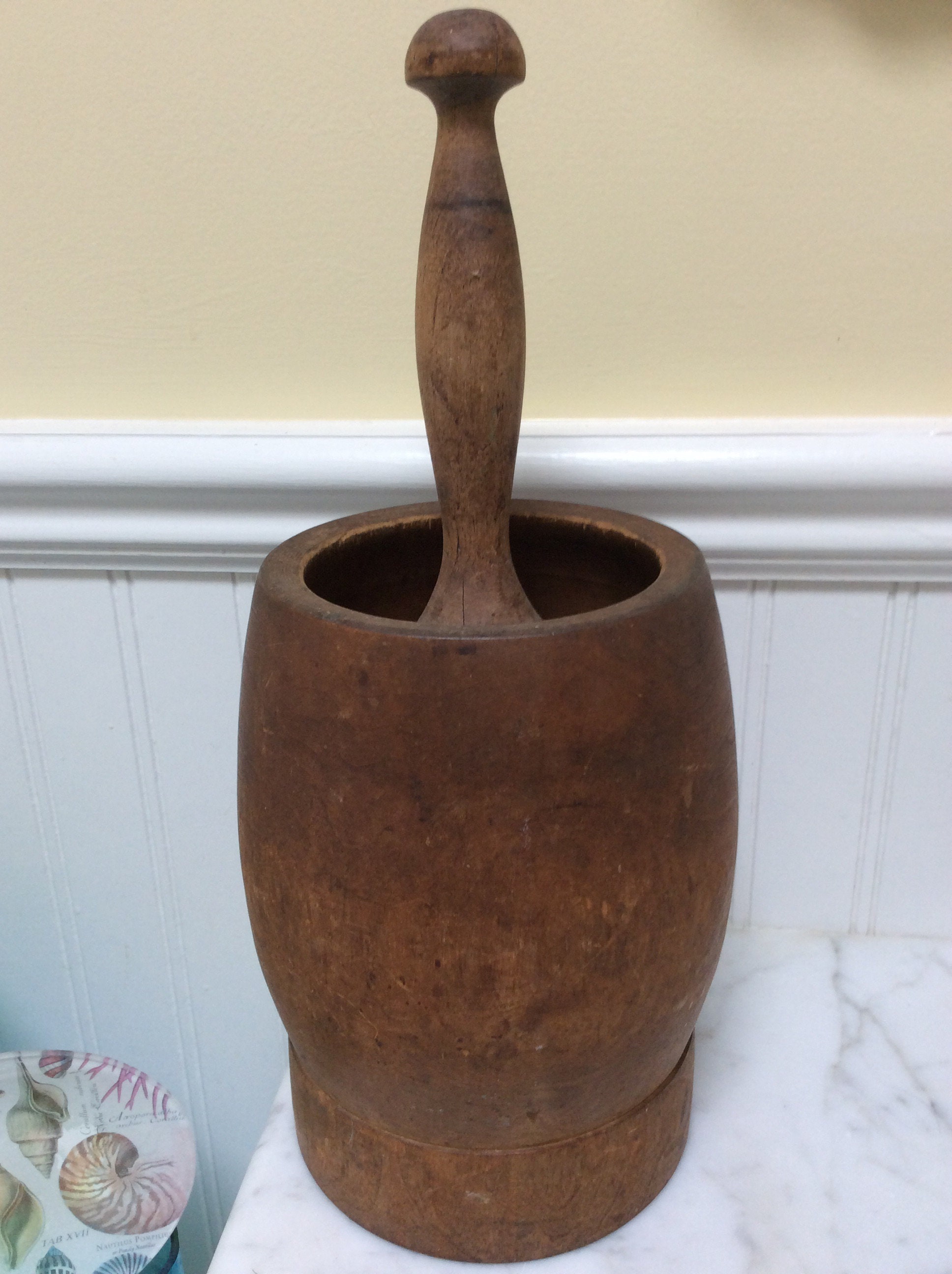 Large Wooden Mortar And Pestle