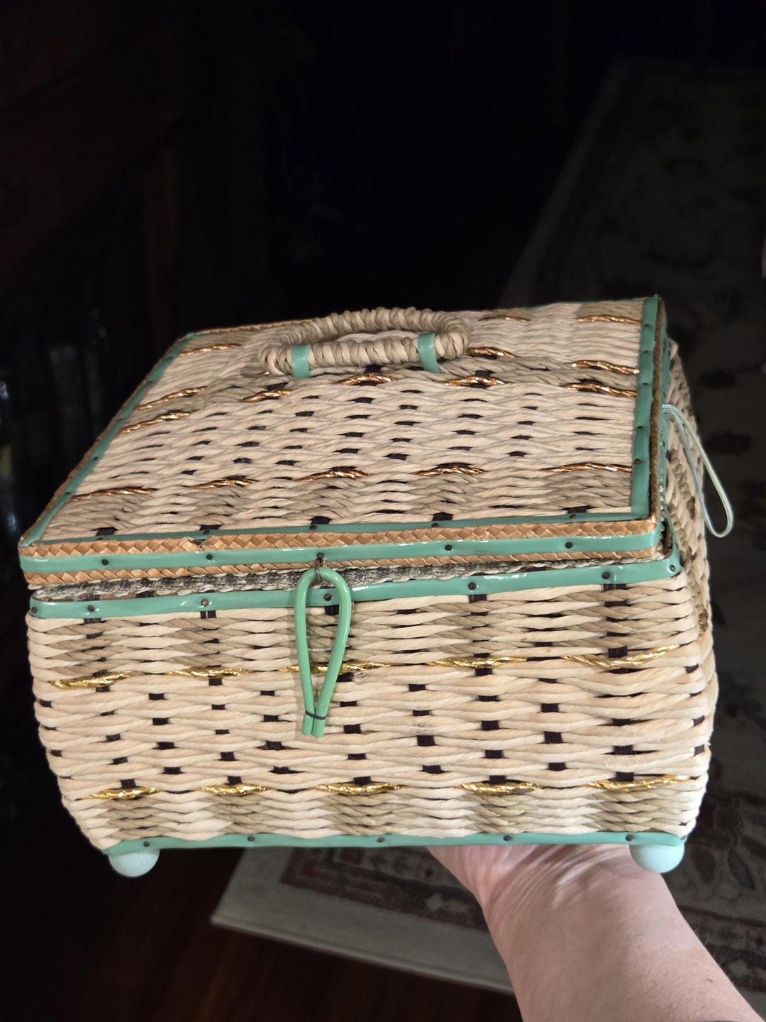 1950s Wicker Sewing Music Box - Etsy