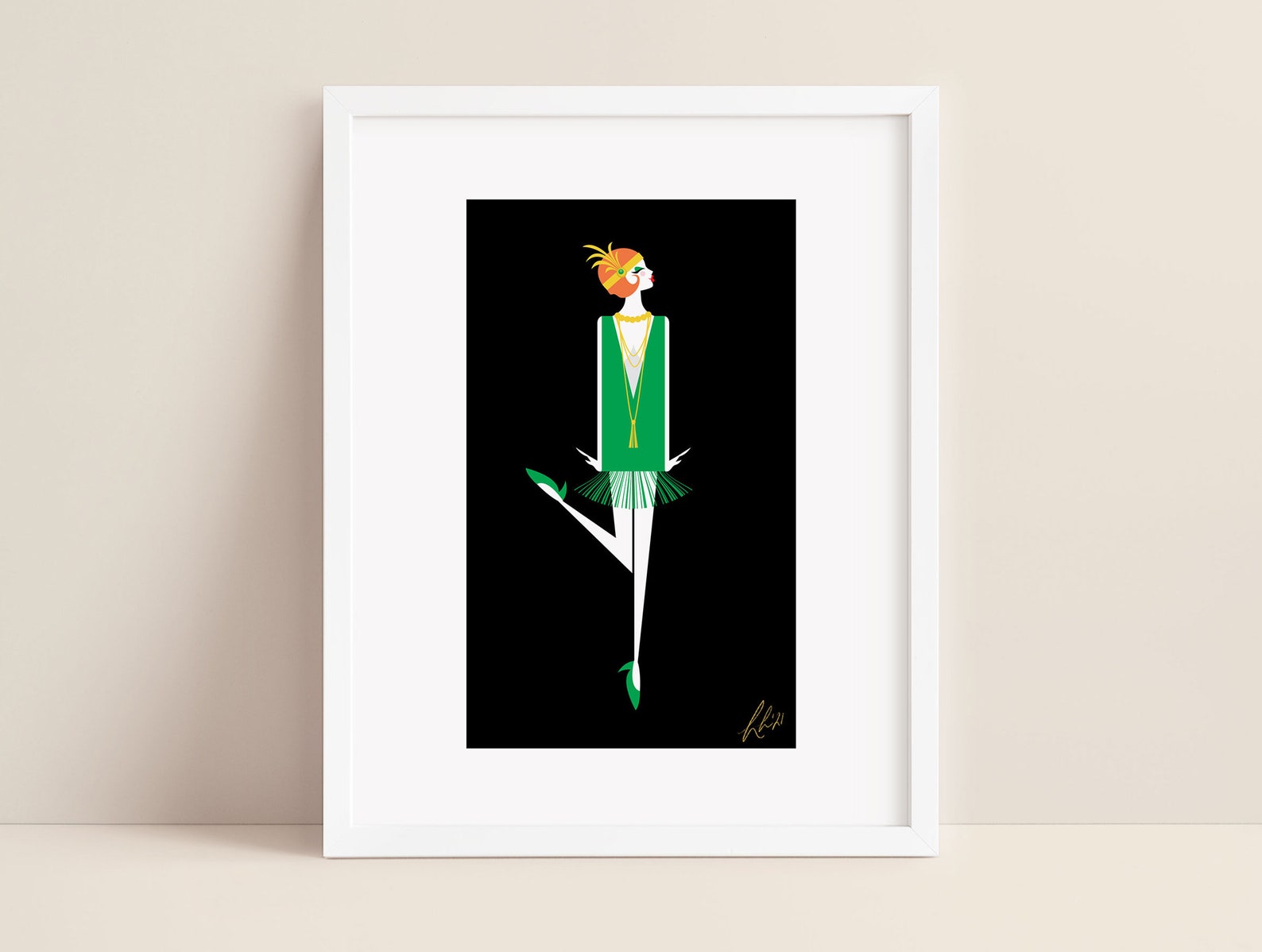 Flapper Illustration Art Print 2 - Etsy