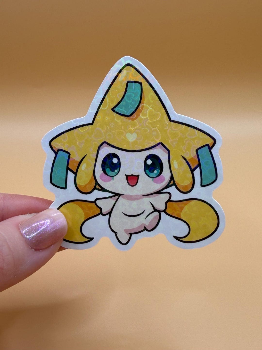 Jirachi Chibi Style Heart Holo Sticker - Etsy