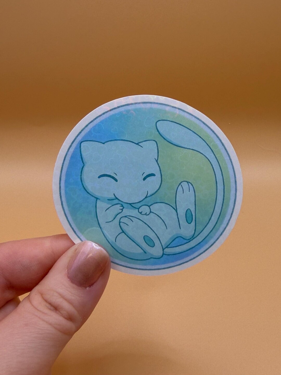 Blue Meow Bubble Chibi Sticker - Etsy