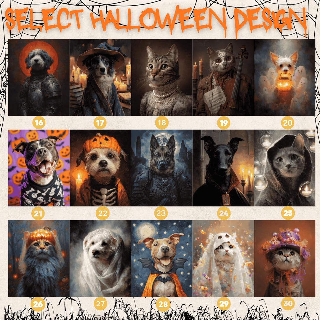 Custom Halloween Pet Portrait: Spooky Pet Art (digital Download) - Etsy