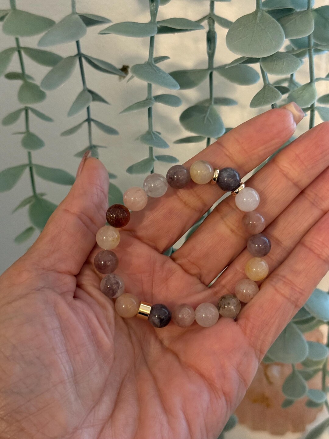 Purple Berry Quartzite Gemstone Bracelet With Gold Filled Accents - Etsy
