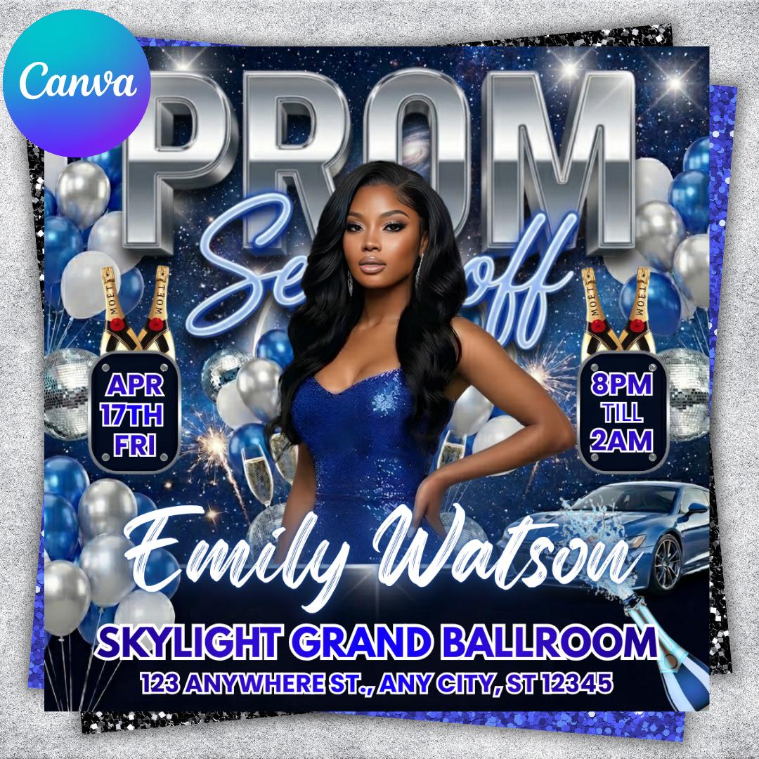 Prom Send off Flyer, DIY Prom Flyer, Prom Canva Template, Prom Send Off ...