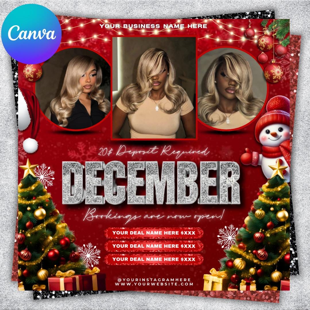 December Booking Flyer, Holiday Booking Flyer, Book Now Flyer ...