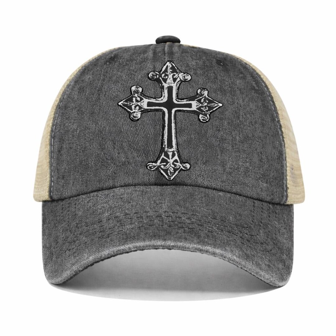 Crucifix Logo Trucker Cap – Printed Logo Foam Mesh Baseball Cap ...