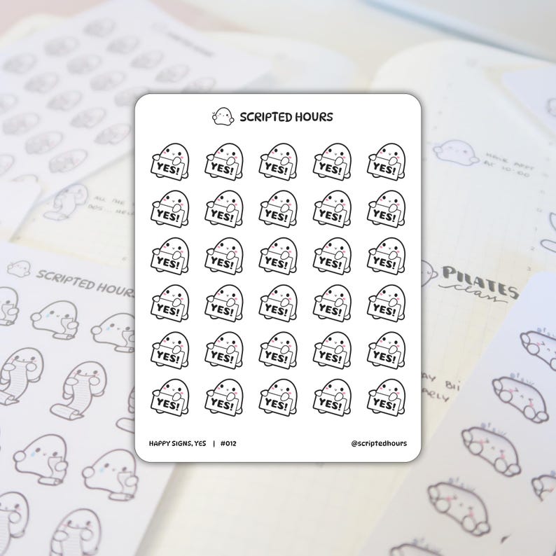 Happy Signs, YES! | Kawaii Stickers for Planners - Etsy