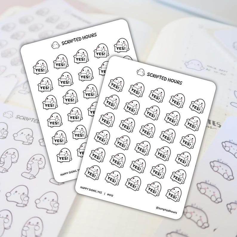 Happy Signs, YES! | Kawaii Stickers for Planners - Etsy