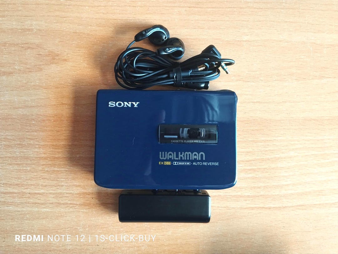 Sony Walkman Cassette Player Wm-ex 70 Blue- 1990 Working - Etsy