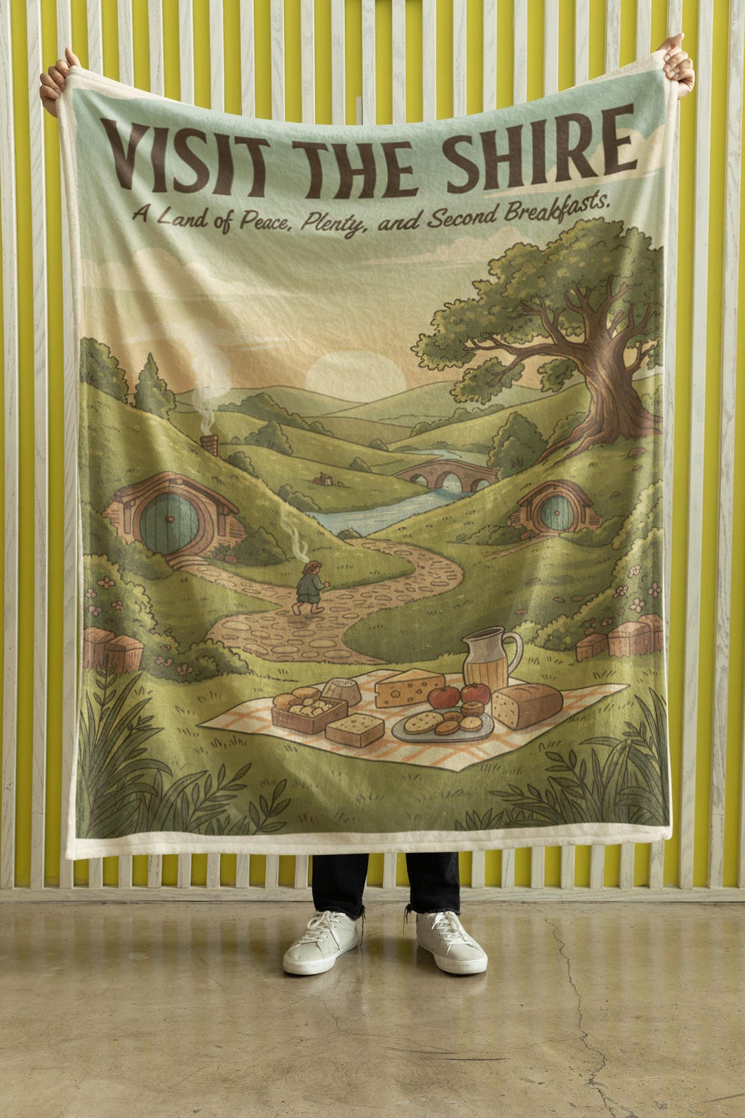 The Shire LOTR Blanket, Hobbit Lord of the Rings Throw, Velveteen ...