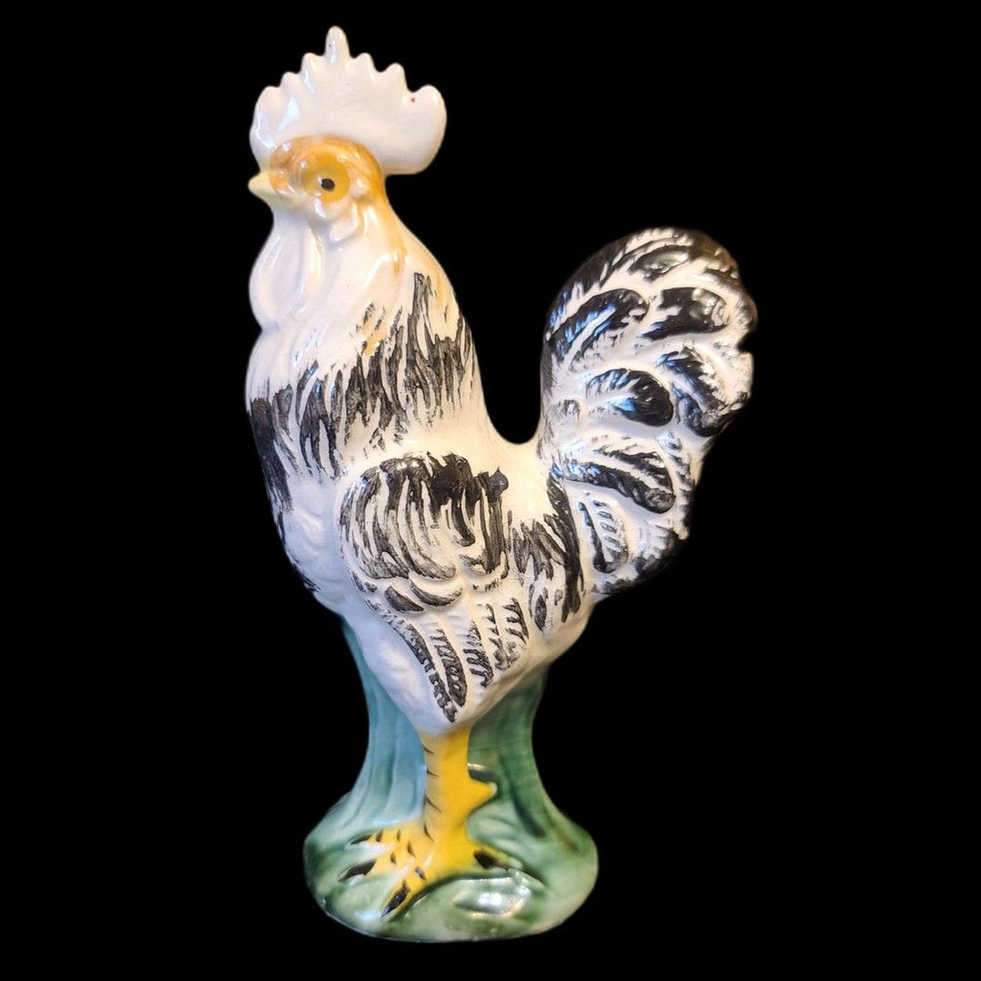 Vintage Lefton Rooster Figurine Hand Painted 3072 Stamp - Etsy