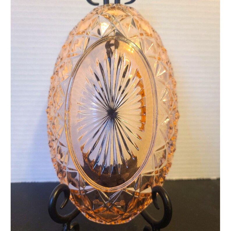 Imperial Pink Little Jewel Diamond Block Depression Glass Serving Dish ...
