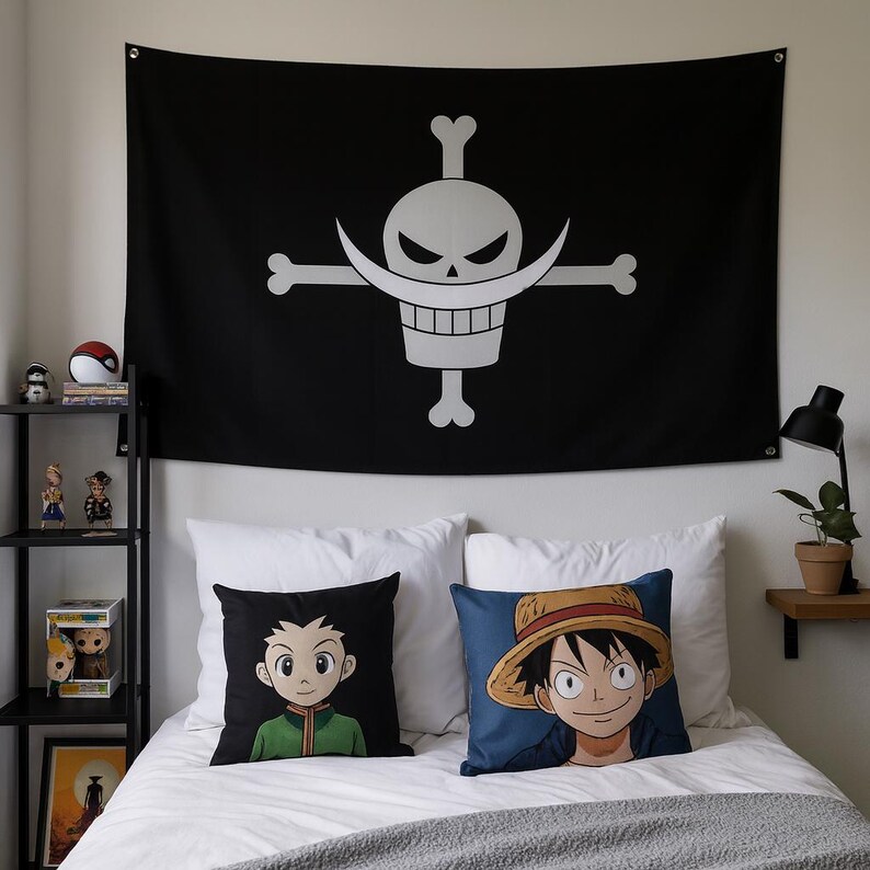 One Piece Pirate Flags Set | Anime Wall Decor | Straw Hat Whitebeard ...