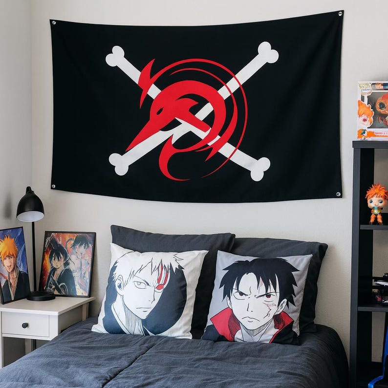 One Piece Pirate Flags Set | Anime Wall Decor | Straw Hat Whitebeard ...