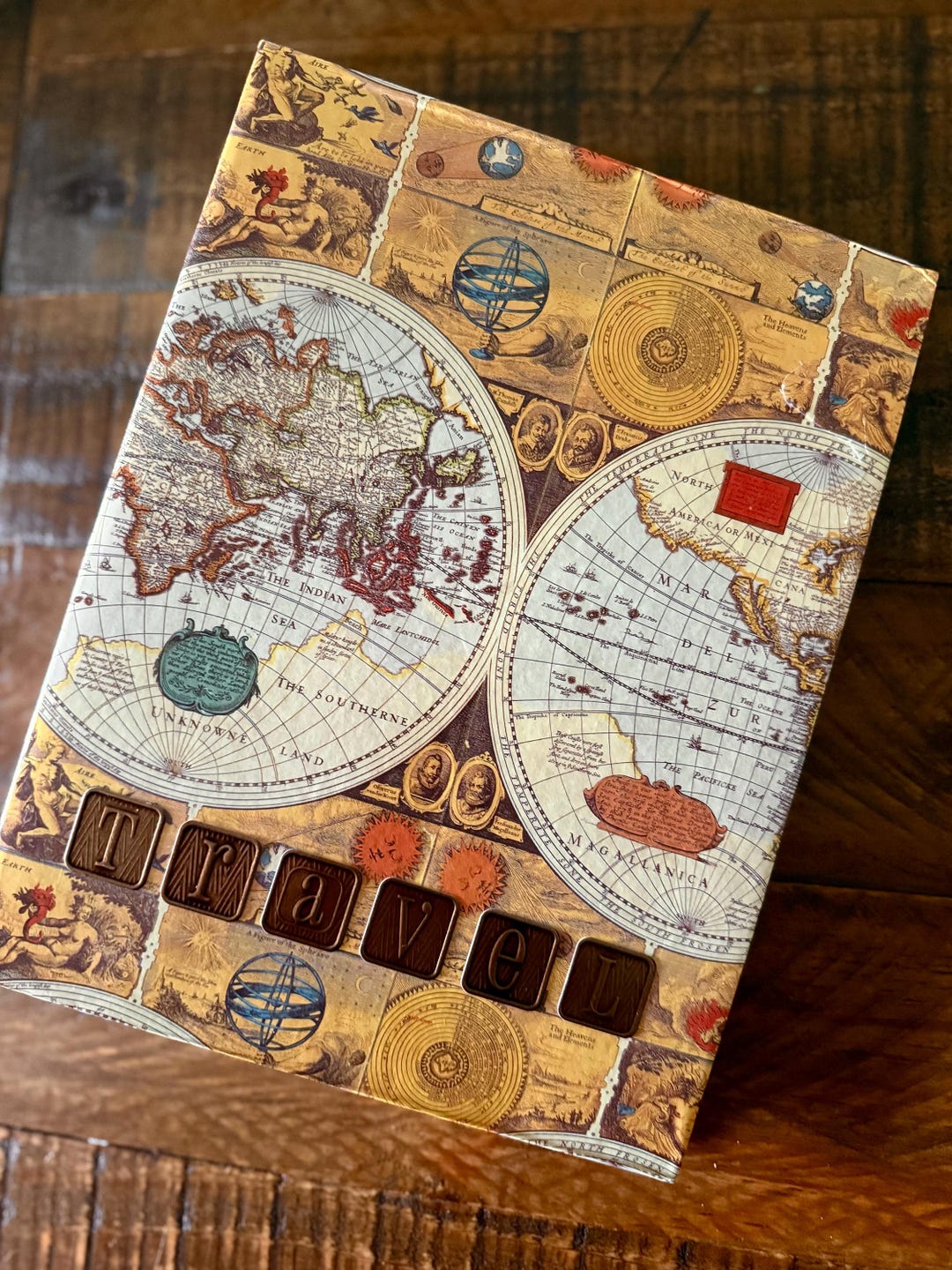 Travel Photo Album, Map Album, Vintage Album, Handmade, Vintage Map ...