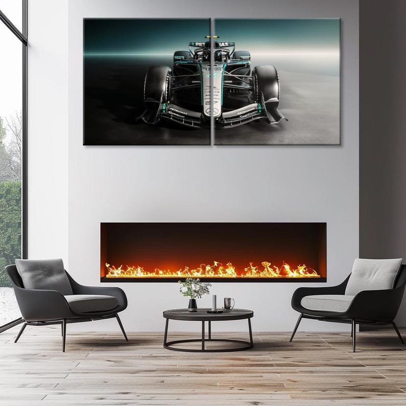 Formula 1 Race Car Canvas Art, Motorsport Garage Decor, Ready to Hang ...