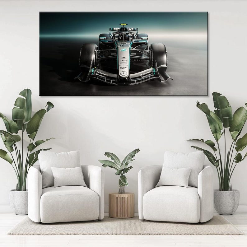 Formula 1 Race Car Canvas Art, Motorsport Garage Decor, Ready to Hang ...