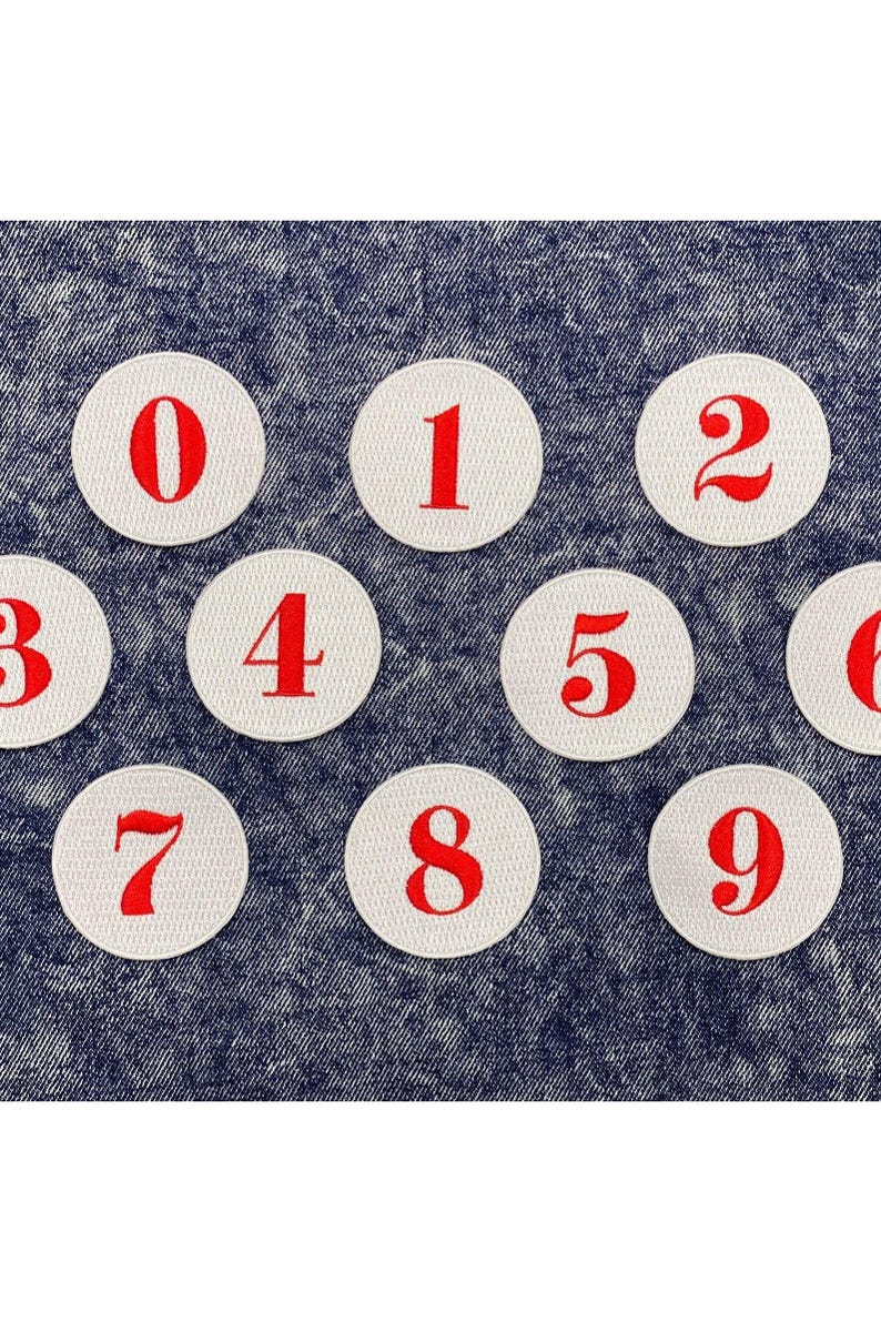 Red and White Number Patch - Etsy