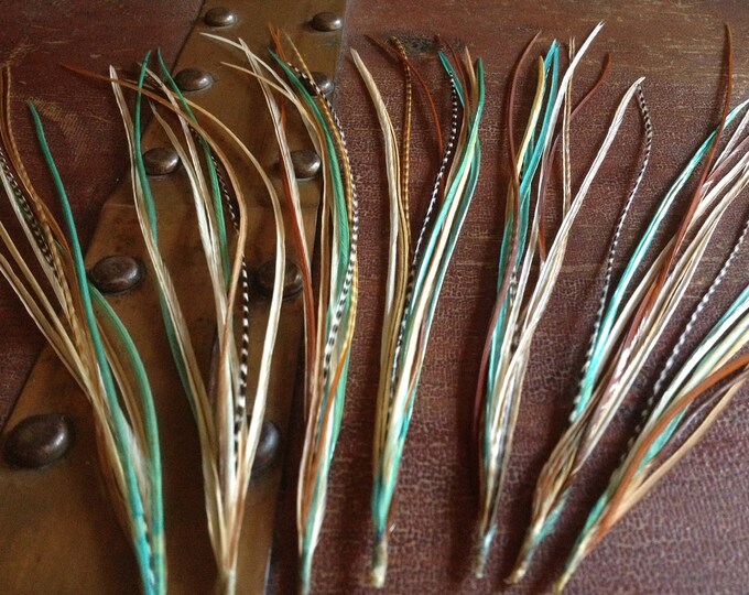 MEDIUM Long Feather Extensions Ginger Mint Kiss 9 bonded | Etsy