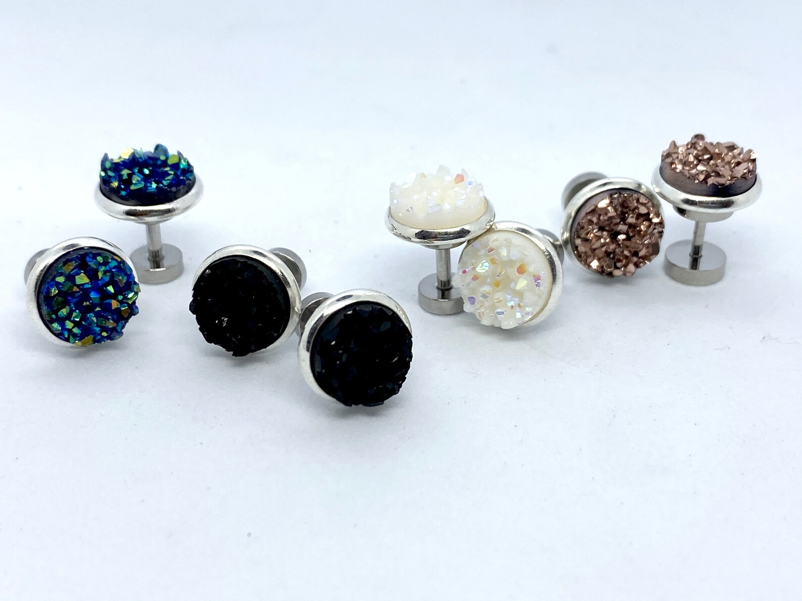 10g 8g Dangle Plugs 2g 4g 6g 14g 16g 12g Plugs Faux Druzy Ear - Etsy