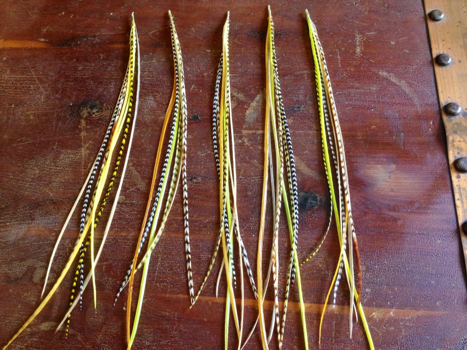 Hair Feather Extensions Summer Sunshine 6 Feather Blend | Etsy