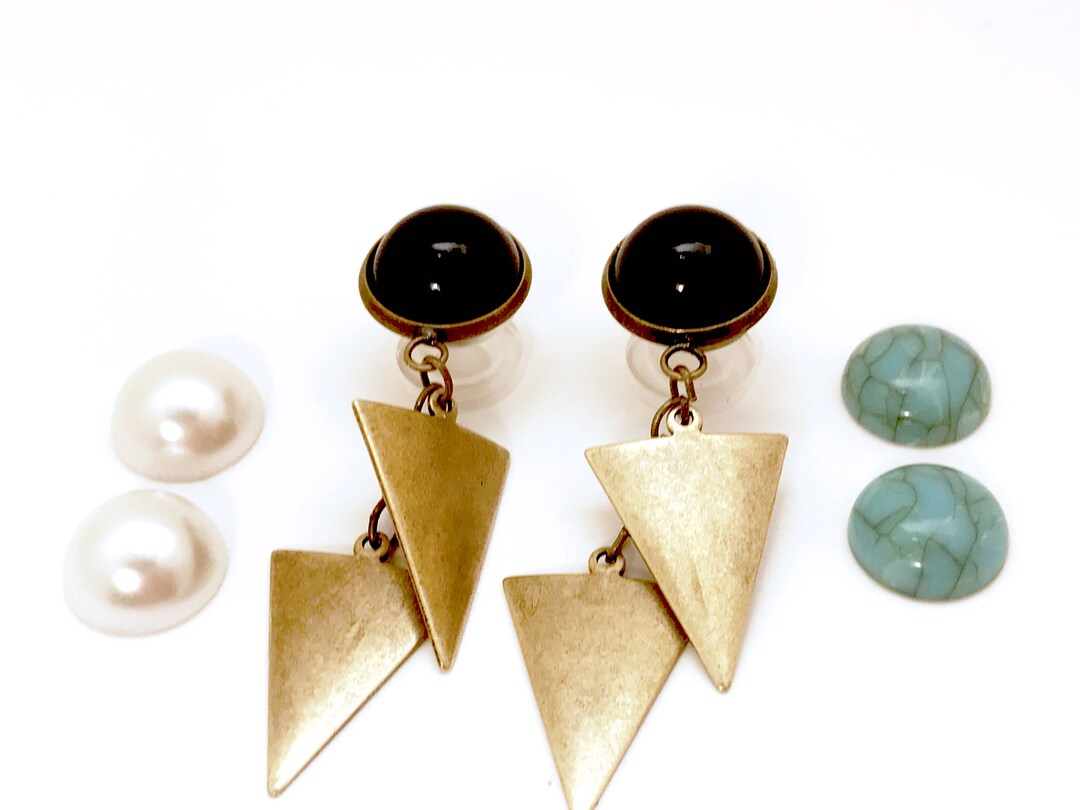 16g Bronze Triangle Dangle Plugs 14g 12g 10g 8g Ear Plugs, Crackle ...